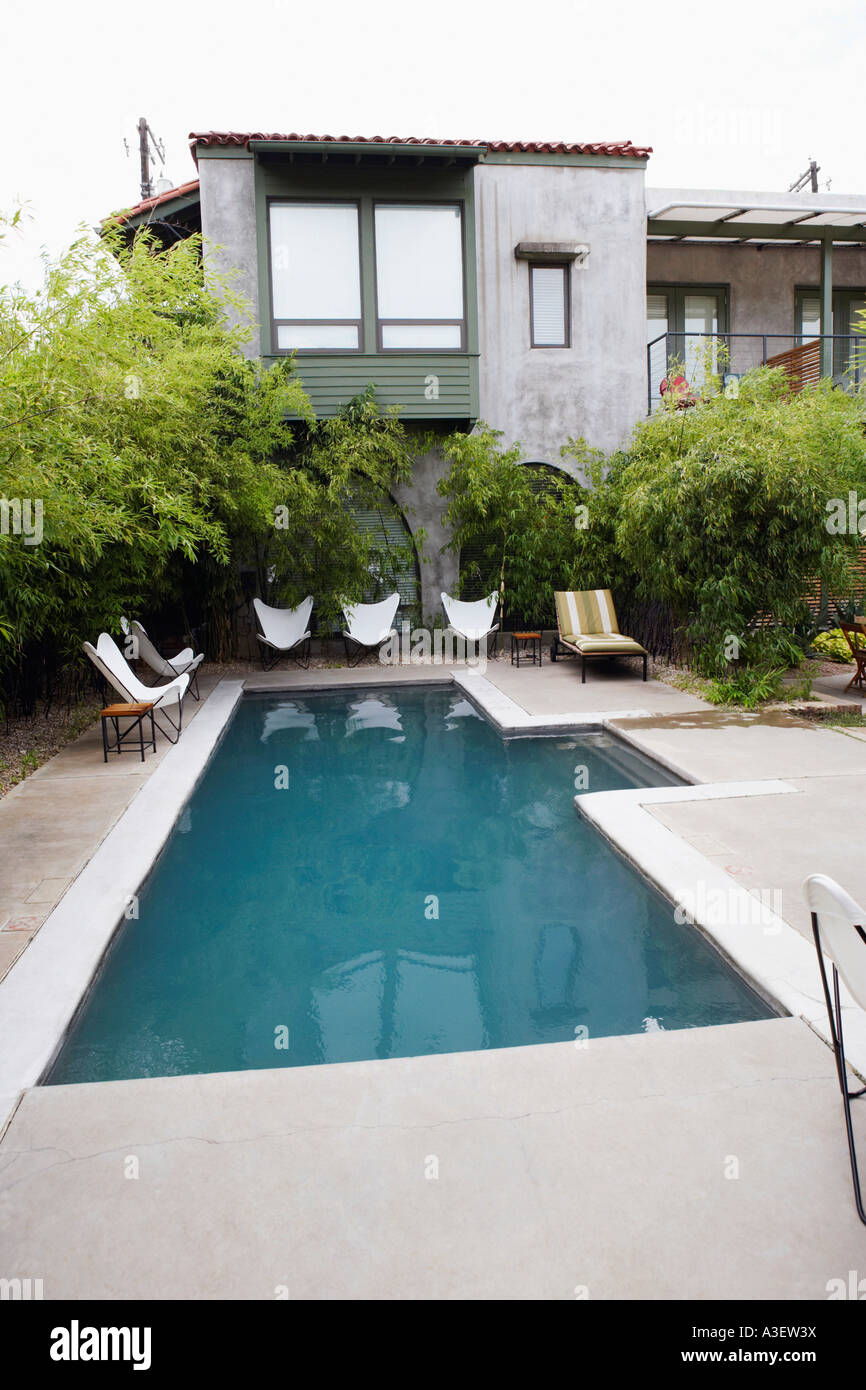 Swimming pool in front of a building Stock Photo - Alamy