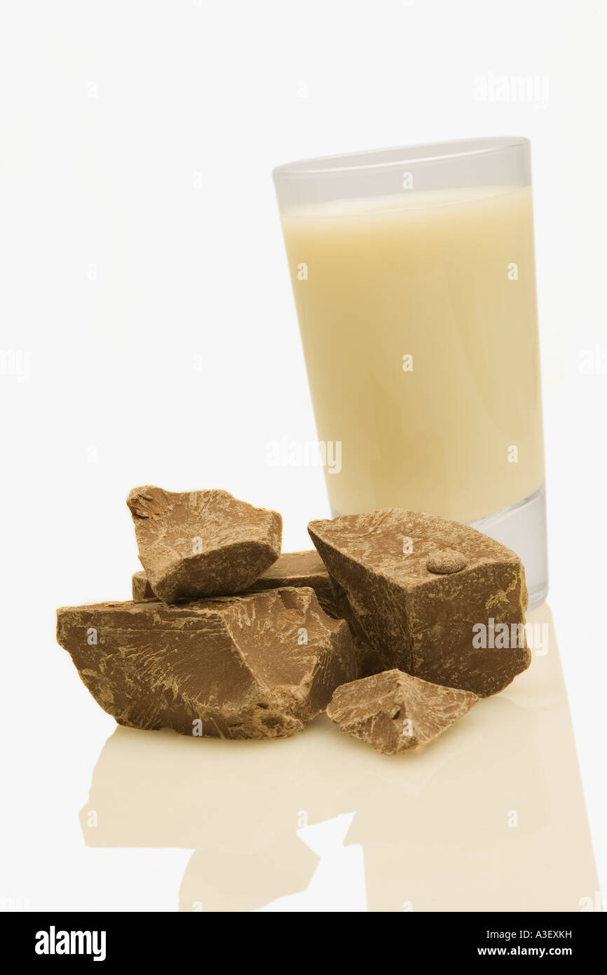 Milk and chocolate chunks Stock Photo - Alamy