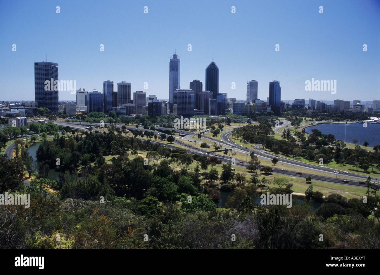 Perth skyline view of downtown Perth Westen Australia Stock Photo - Alamy