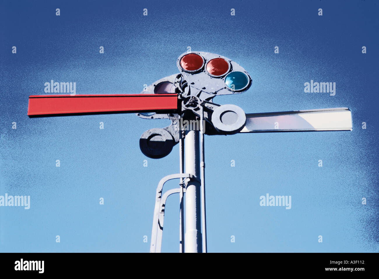 Railroad train signal rusty metal - photo digital illustration Stock ...