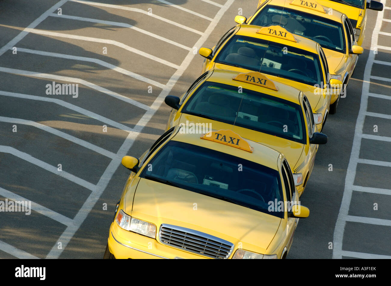 Row of taxi cabs Stock Photo - Alamy