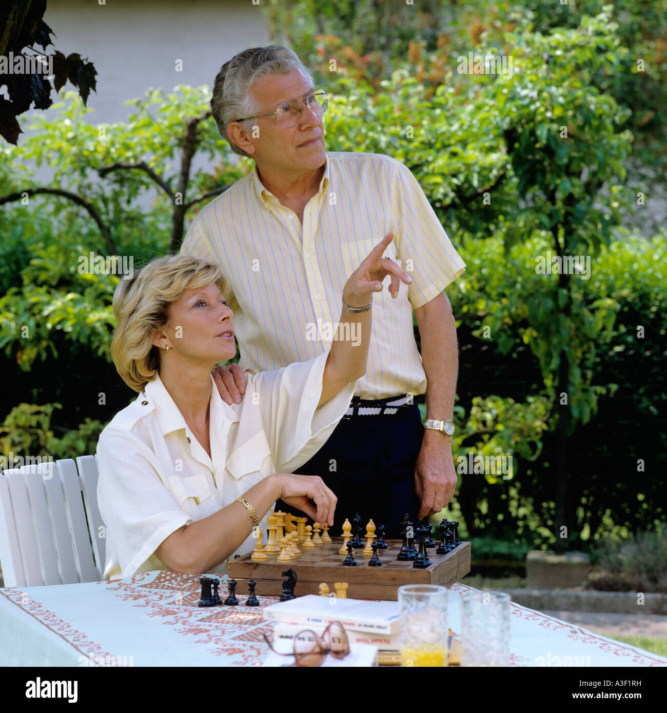 Mature man senior woman facing hi-res stock photography and images - Alamy