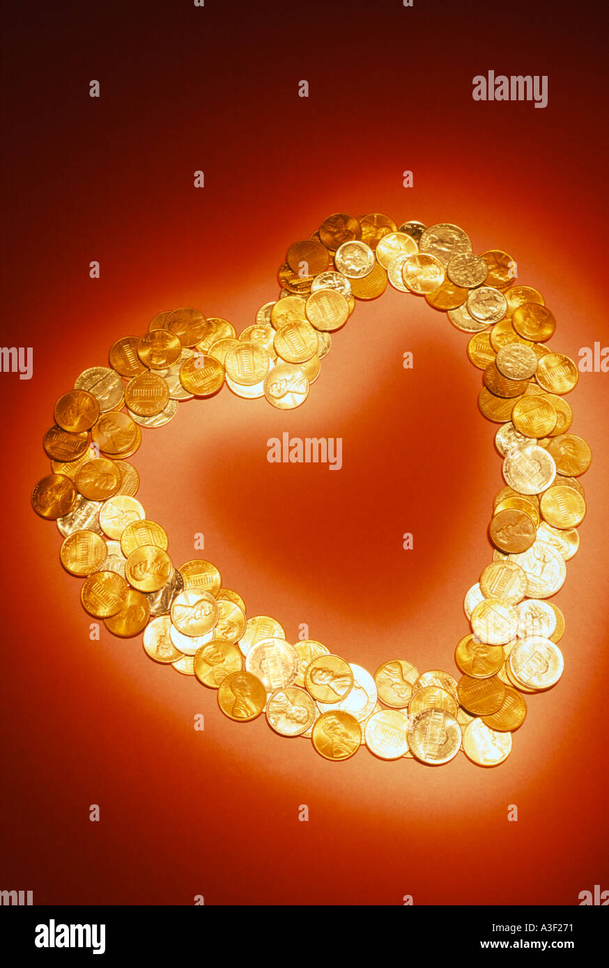 Penny coin heart hi-res stock photography and images - Alamy