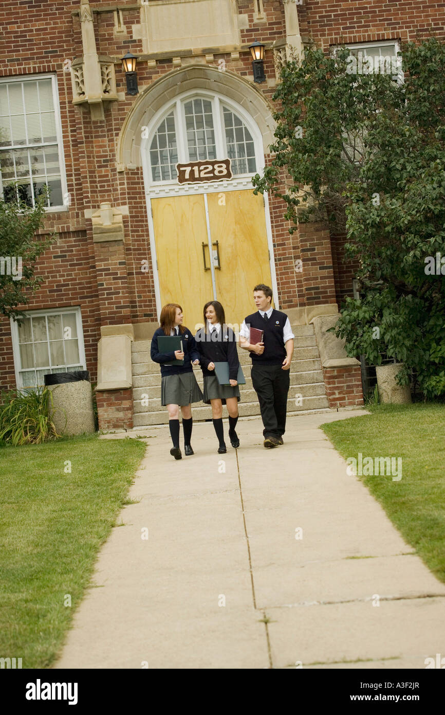 Students outside school Stock Photo - Alamy