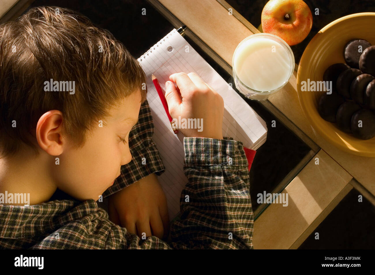 Student falls asleep on his notebook Stock Photo - Alamy