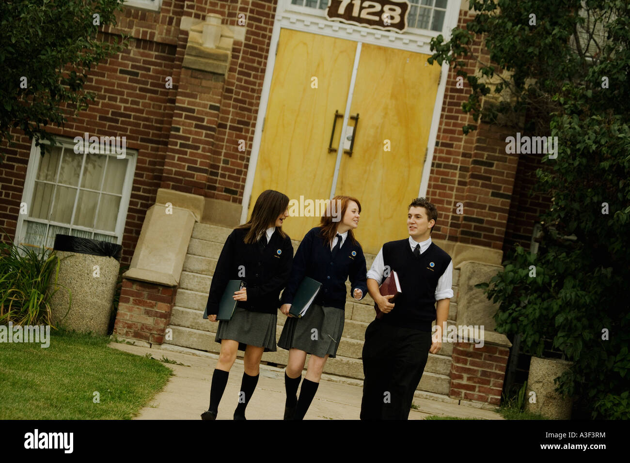 Students outside school Stock Photo - Alamy