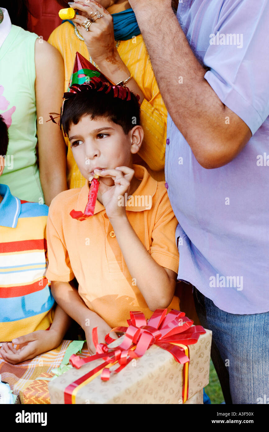 Group of people celebrating a birthday party Stock Photo - Alamy