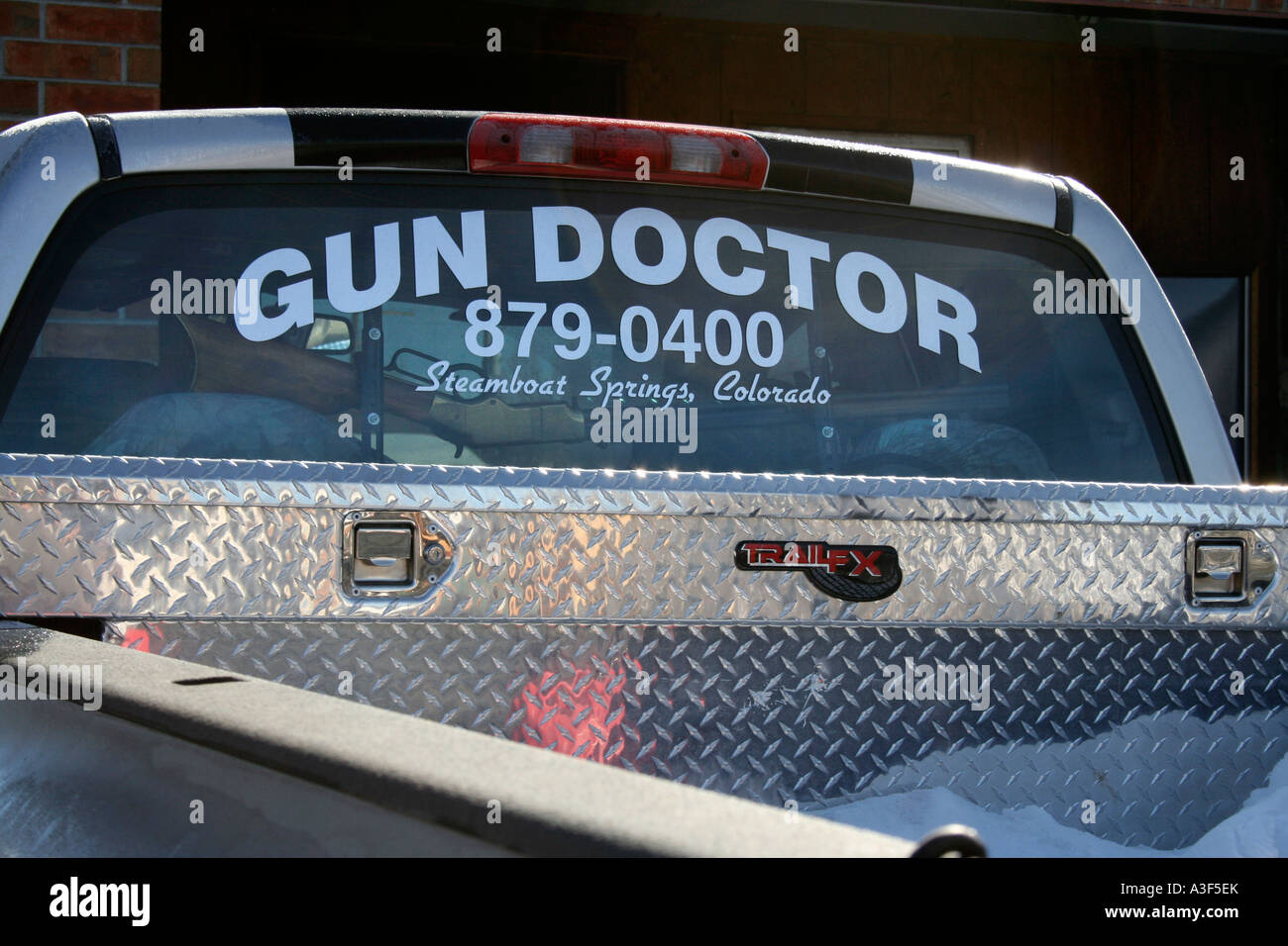 USA, colorado,truck advertising gun doctor Stock Photo - Alamy