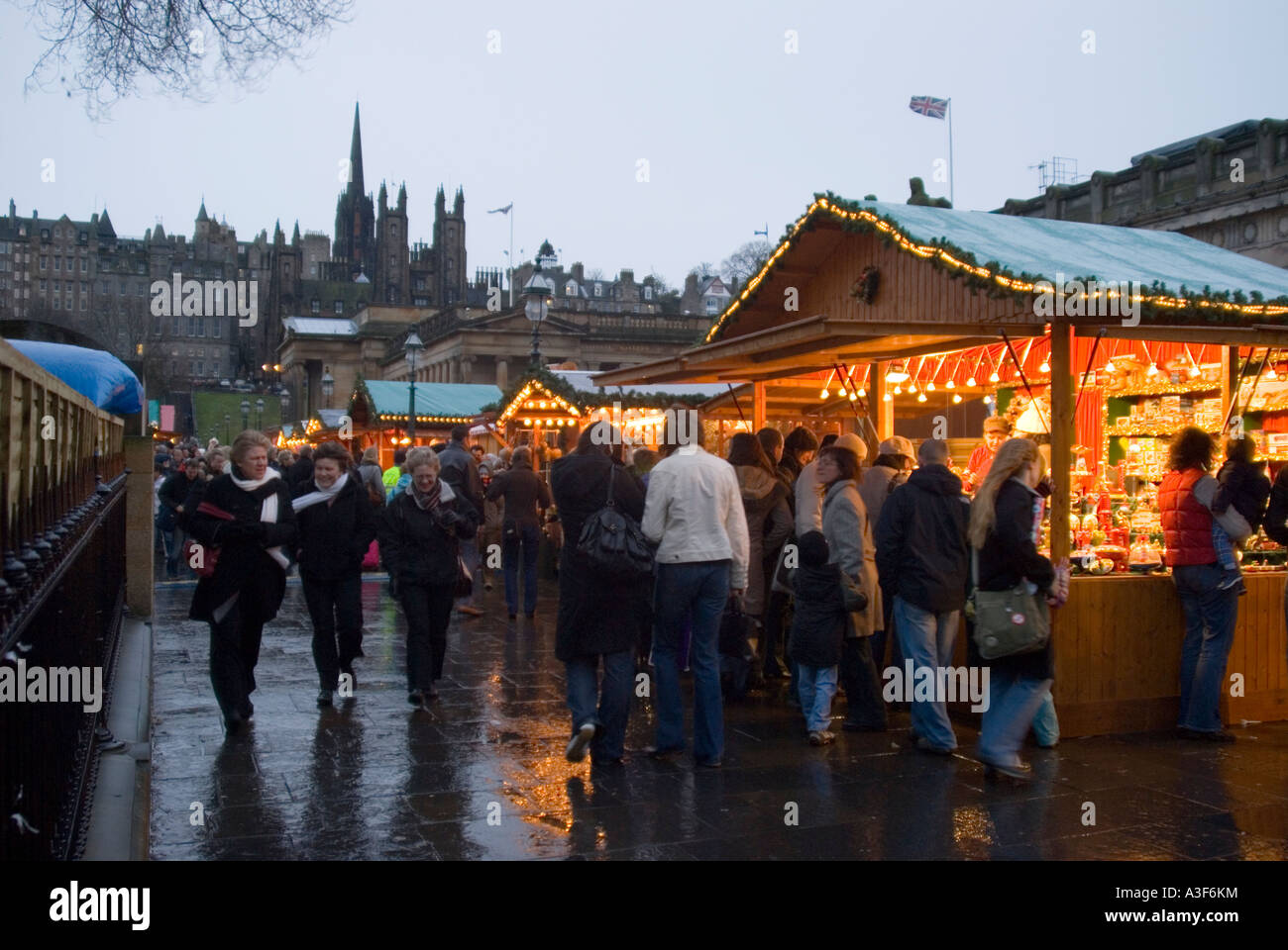 The German and Christmas Markets in Princes Street Edinburgh Scotland ...