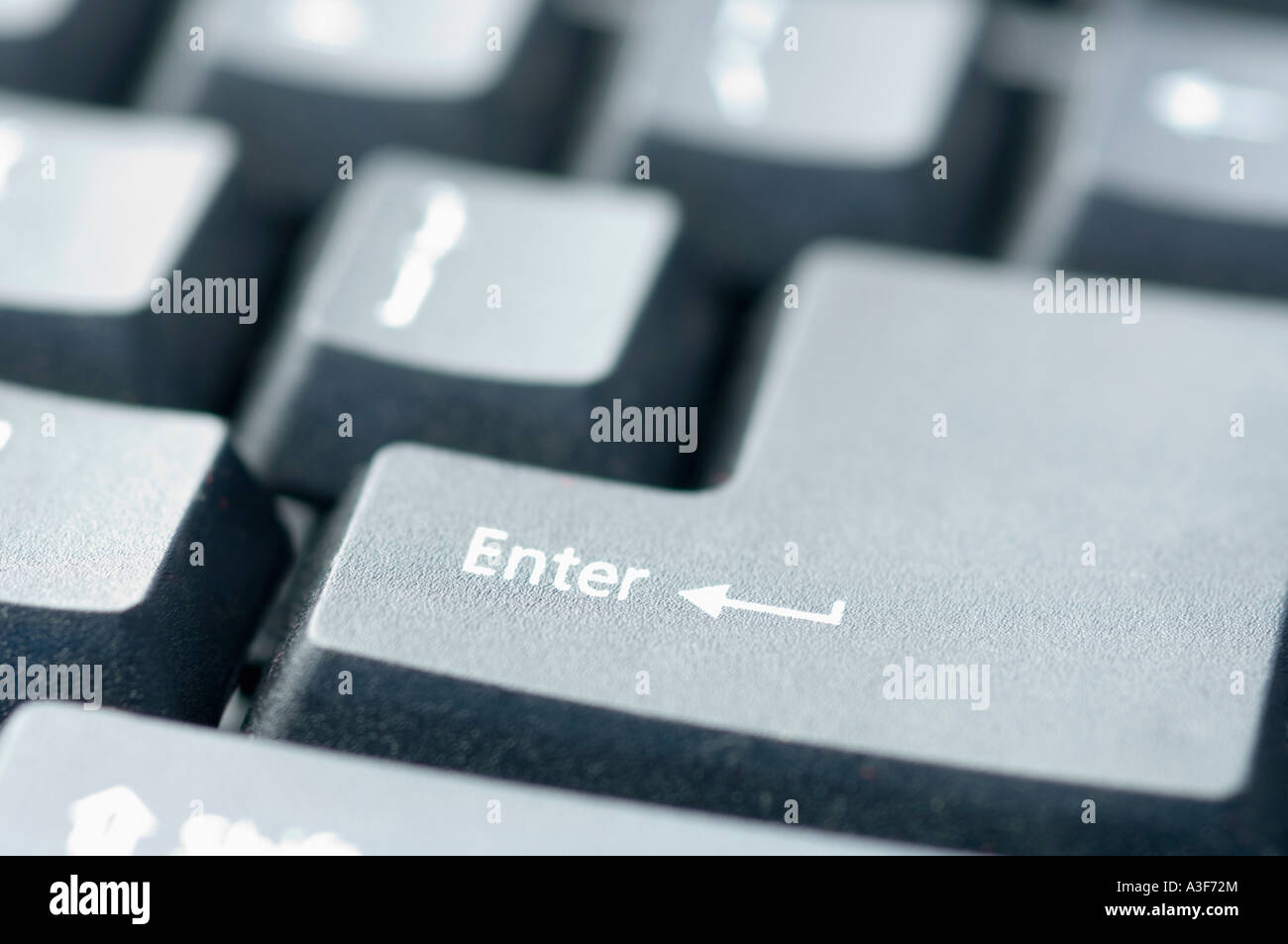 Close-up of an enter key of a computer keyboard Stock Photo - Alamy