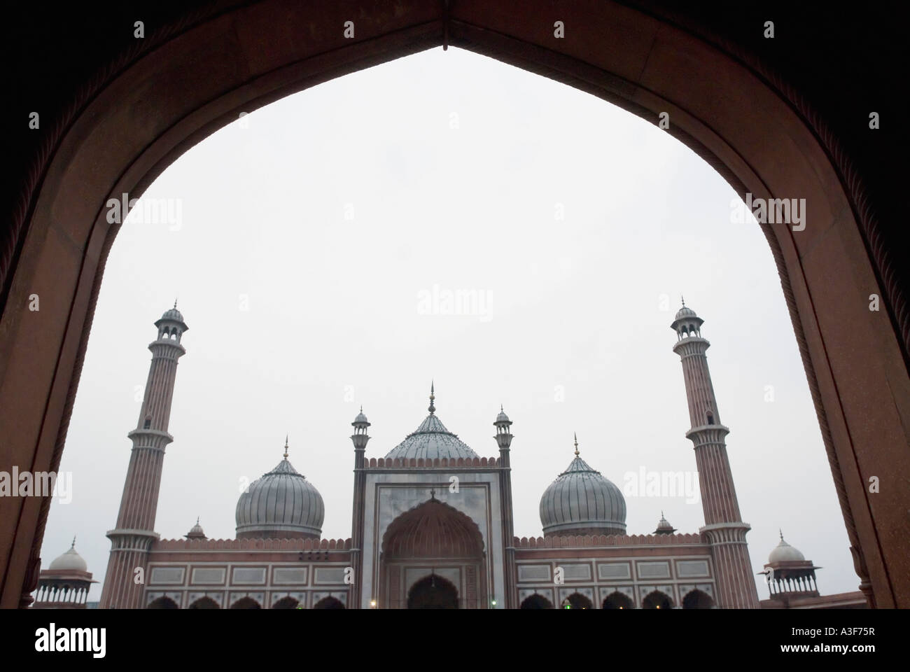 Low angle view of the facade of a mosque, Jama Masjid, New Delhi, India ...