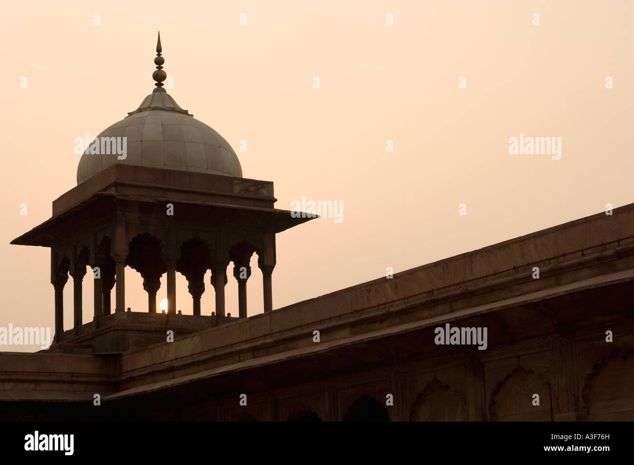 Low angle view of a watch tower in a mosque, Jama Masjid, New Delhi ...