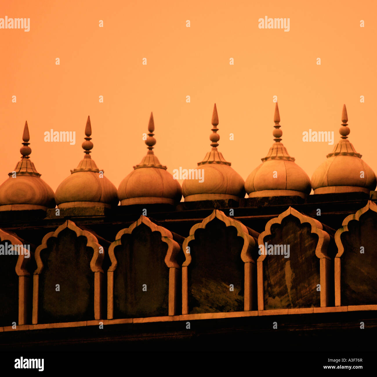 Low angle view of a broken spire of a mosque, Jama Masjid, New Delhi ...