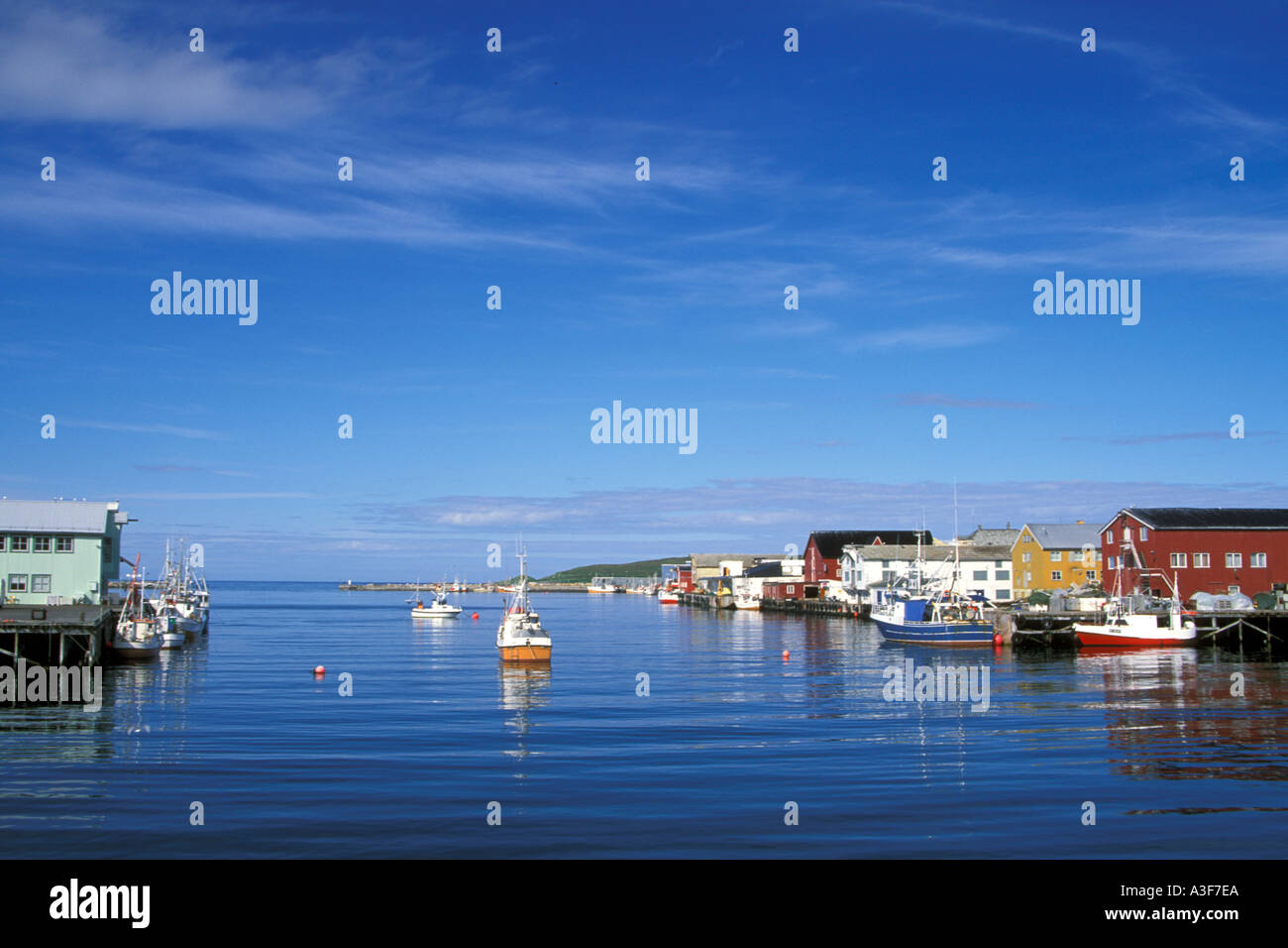 The Harbor of the Fishing Village of Vardo Finnmark Norway Stock Photo ...