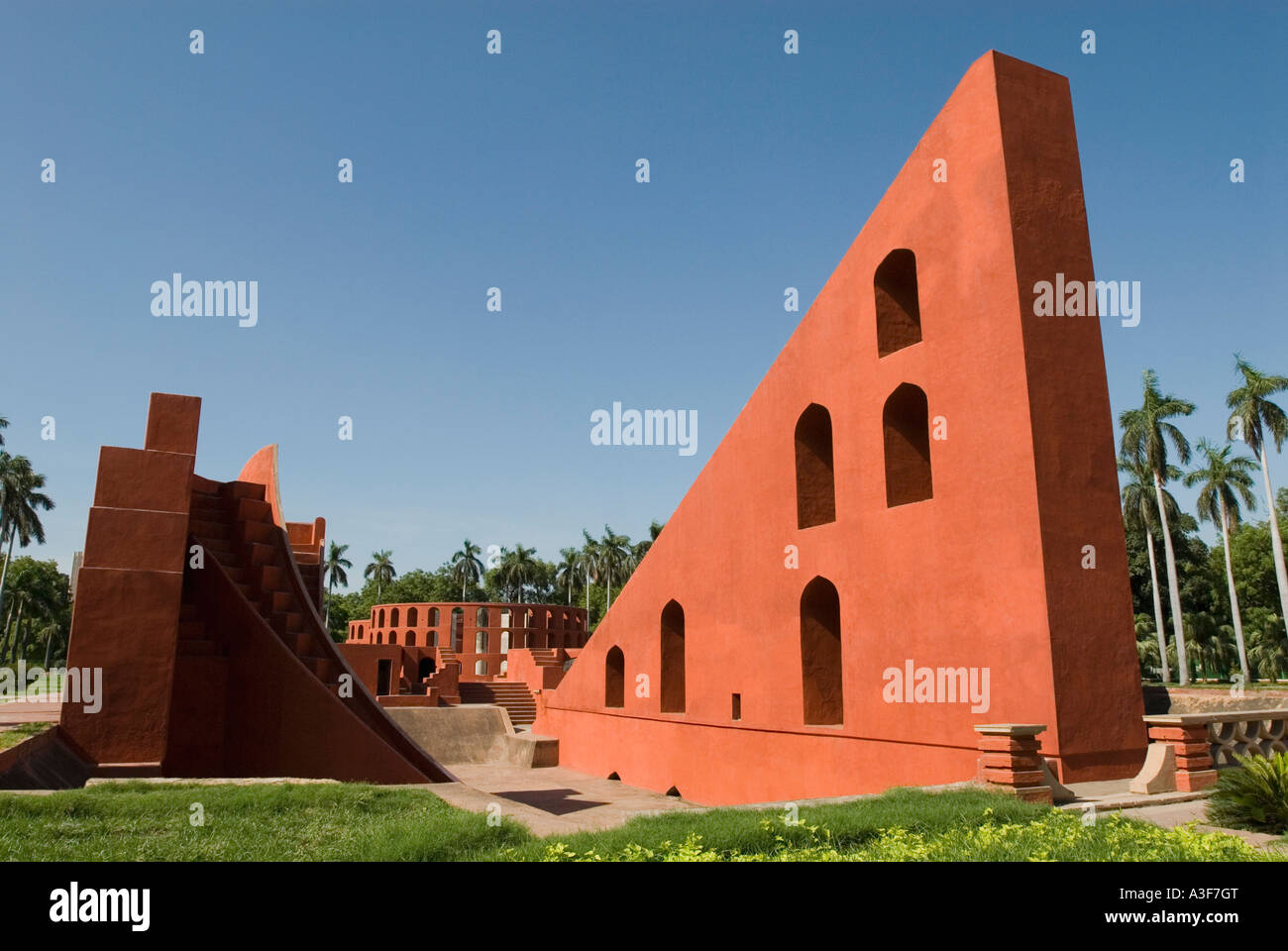 Panoramic view of a sundial, Jantar Mantar, New Delhi, India Stock ...