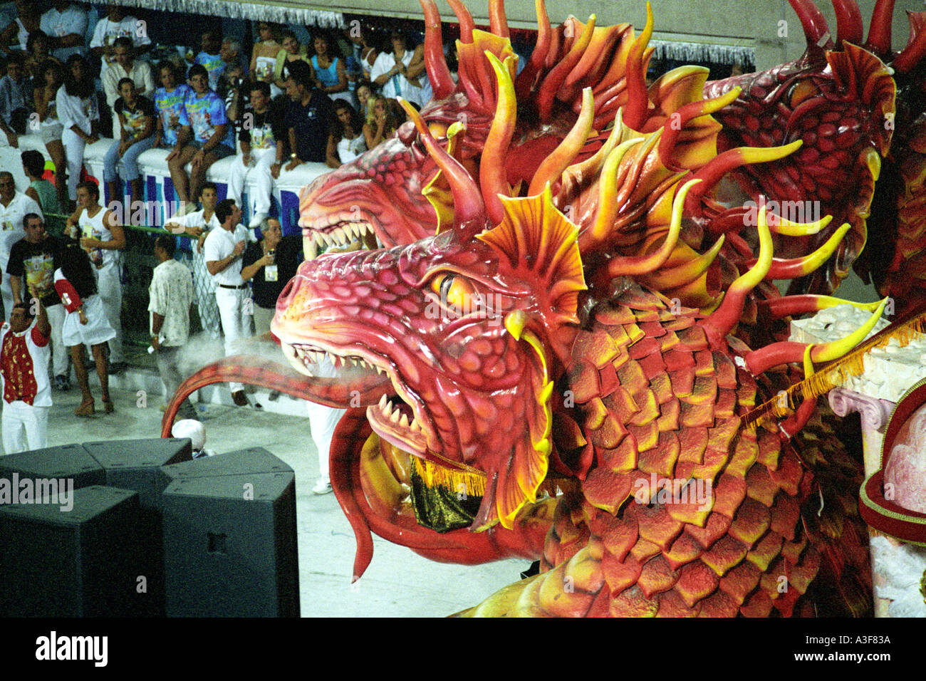 Serpent head on front of float in Rio carnival Stock Photo - Alamy