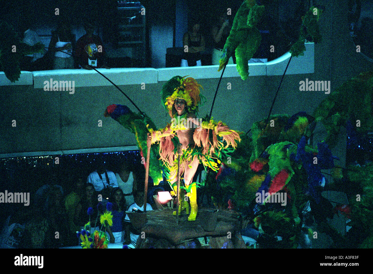 Girl in costume dancing on a float in Rio Carnival Stock Photo - Alamy