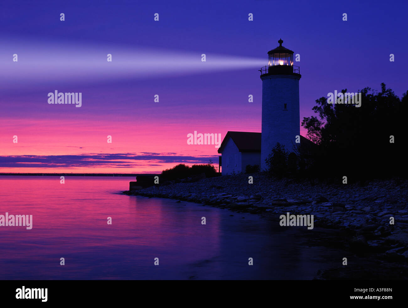 Photo Illustration of Light Beam Projecting from Nine Mile Point ...