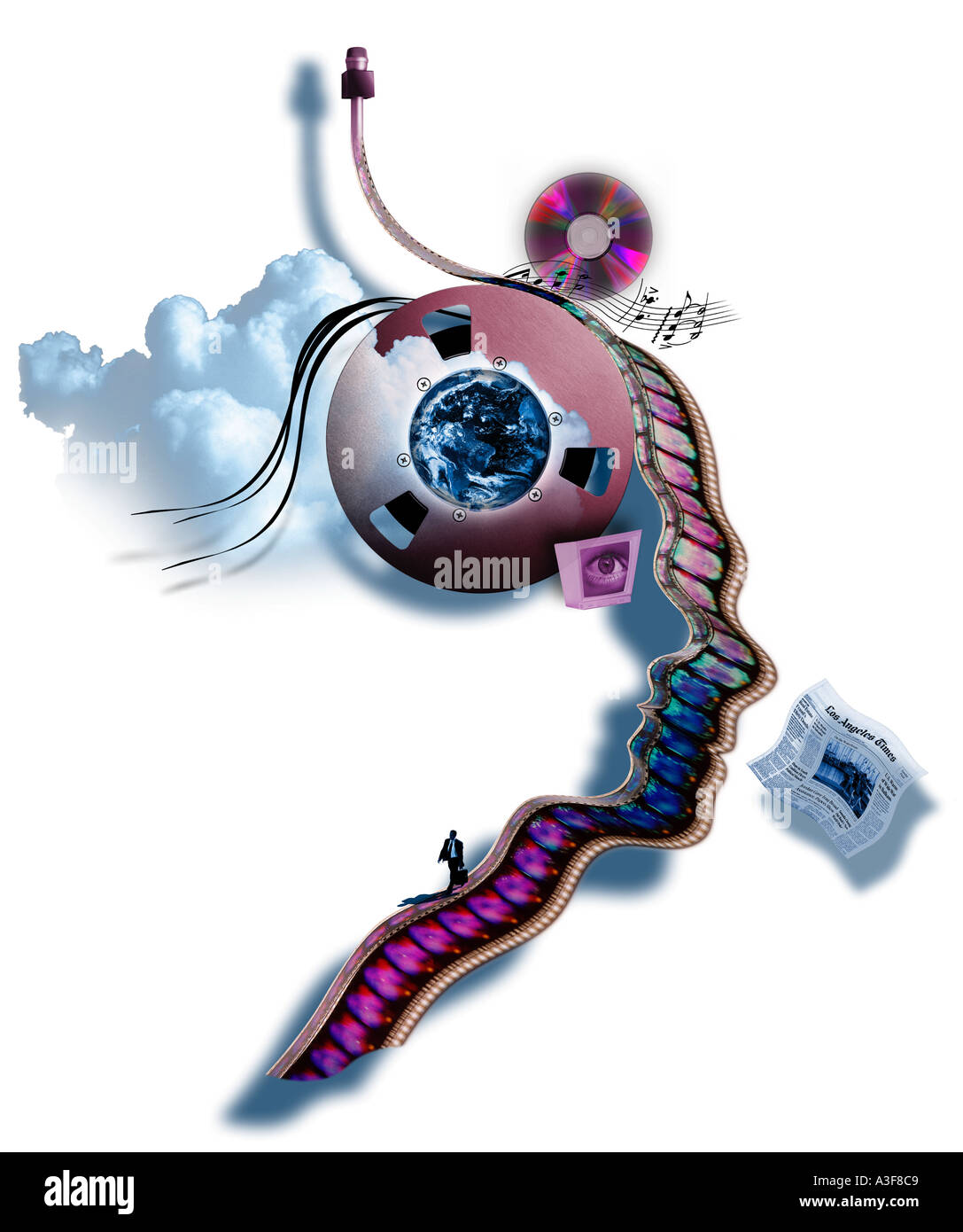 Communications collage multimedia and mixed media representations Stock ...