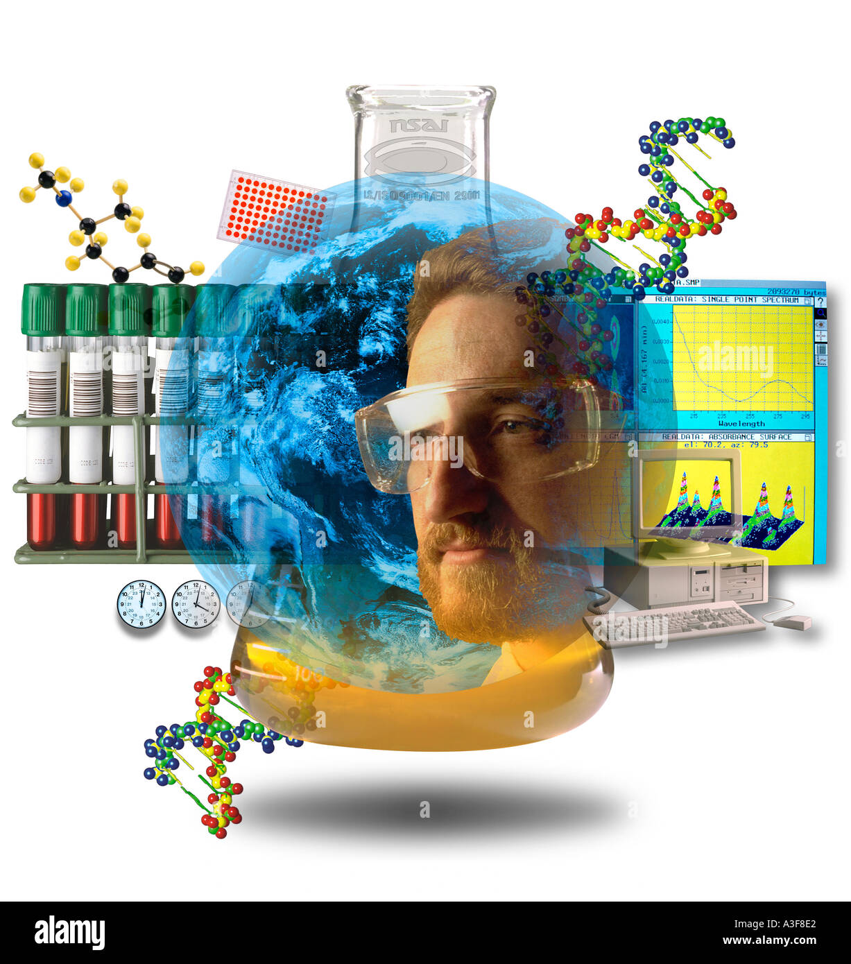 Chemistry and bio technology collage Stock Photo - Alamy