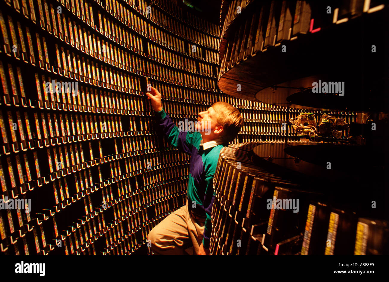 Man working in data vault environment Stock Photo - Alamy