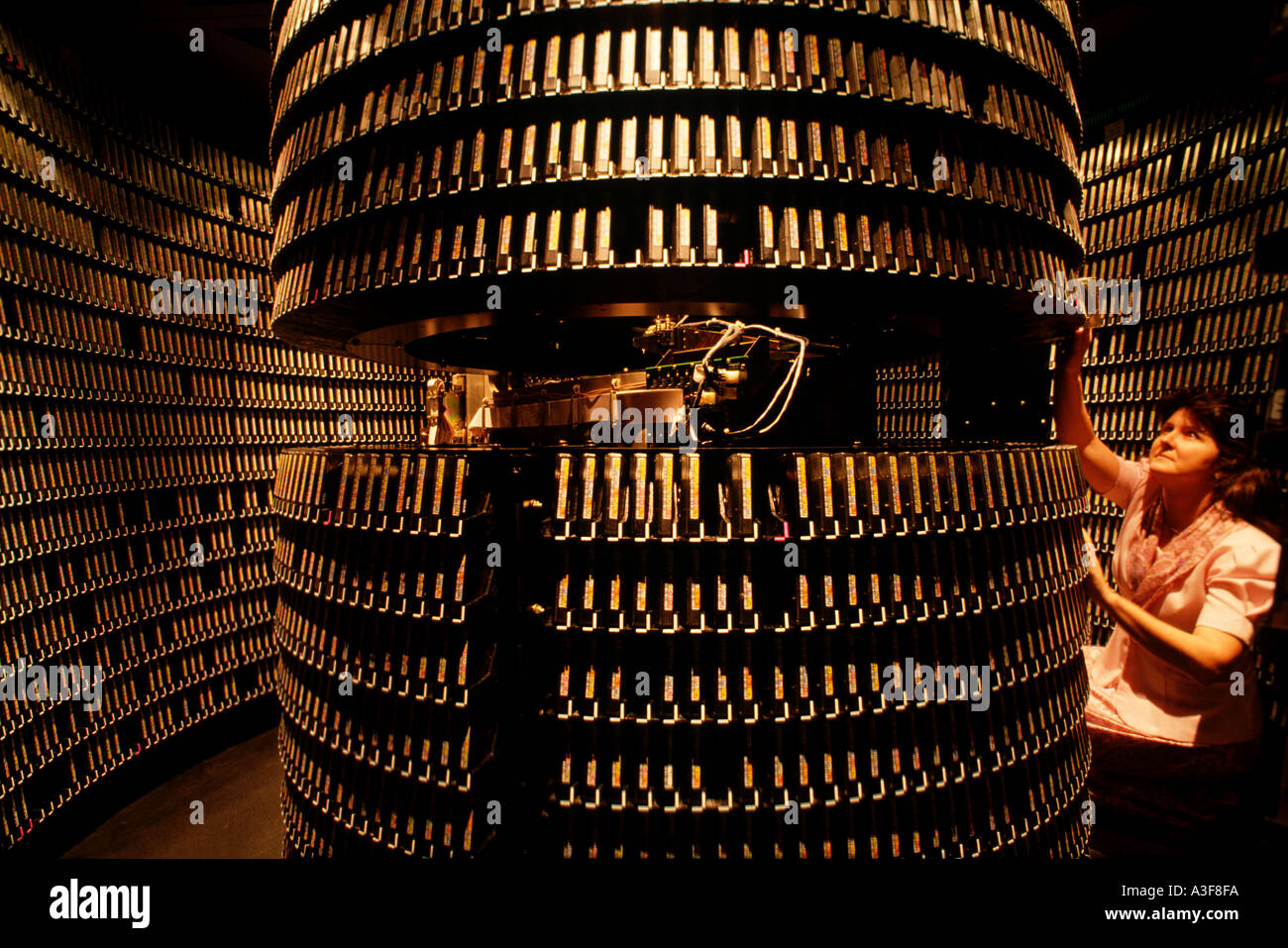 Woman working in data vault environment Stock Photo - Alamy