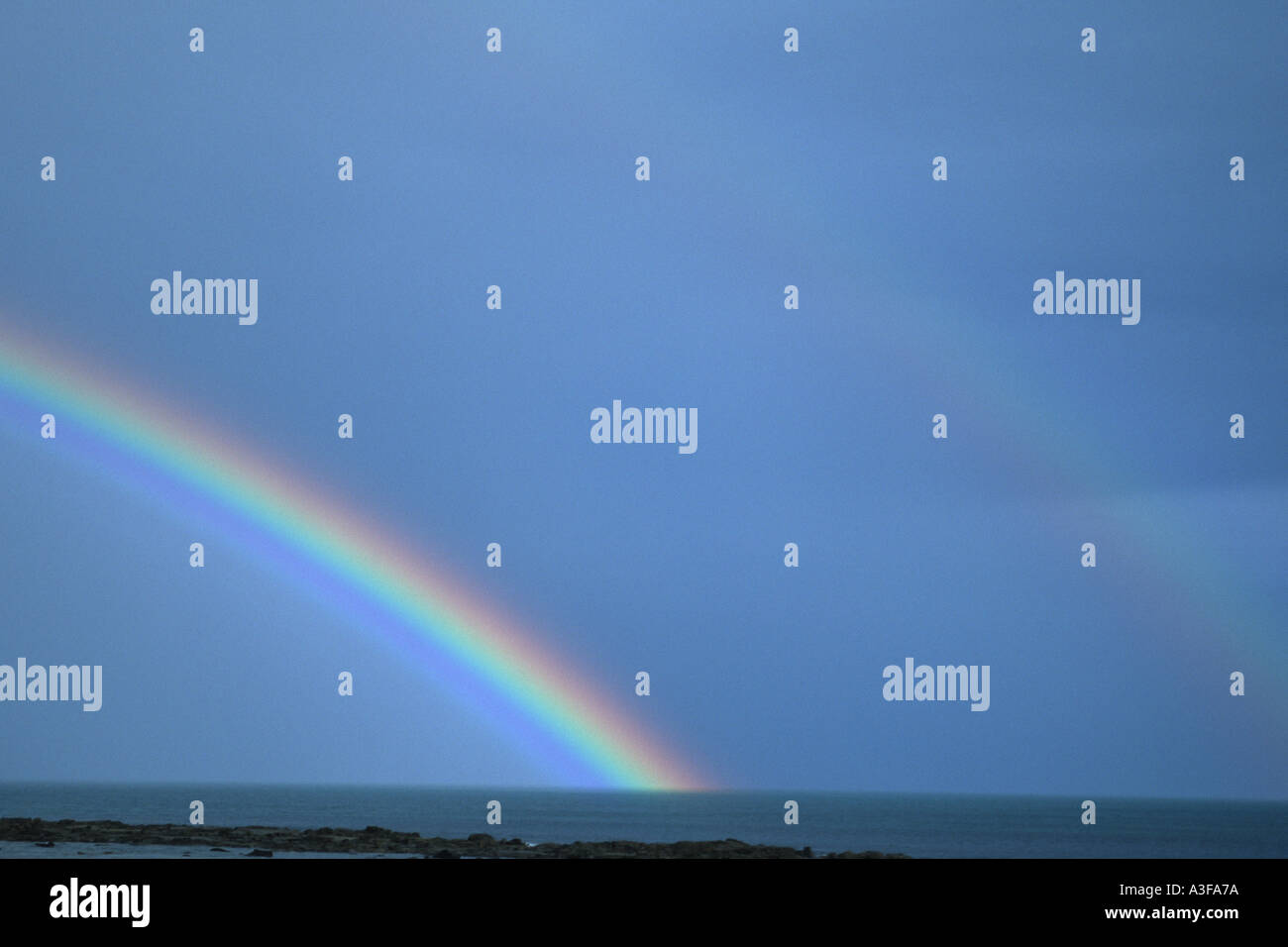 Double rainbow and ocean hi-res stock photography and images - Alamy