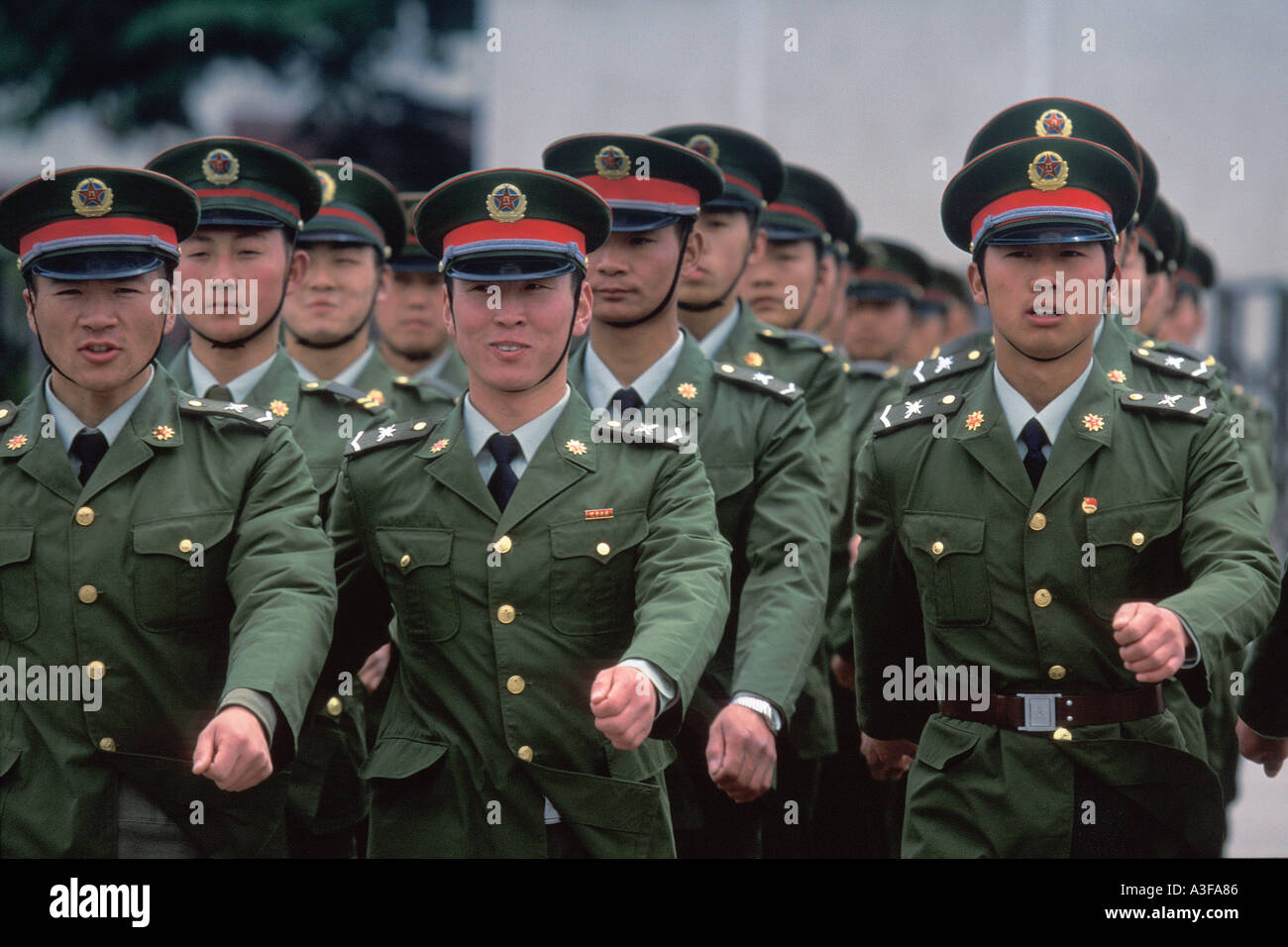 Chinese soldiers Tiananmen Square Bejing China Stock Photo - Alamy