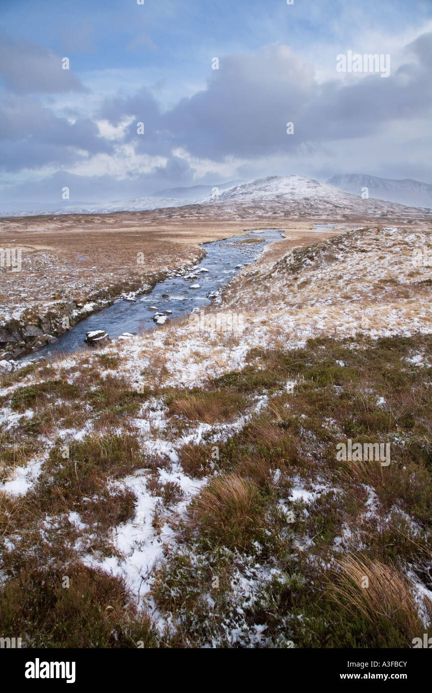 River Ba flowing down to Rannock Moor viewed from the West Highland Way ...