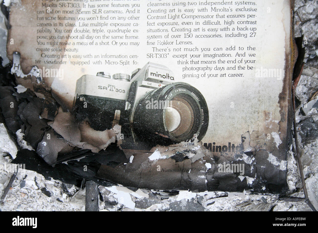 burnt magazine cover Stock Photo - Alamy