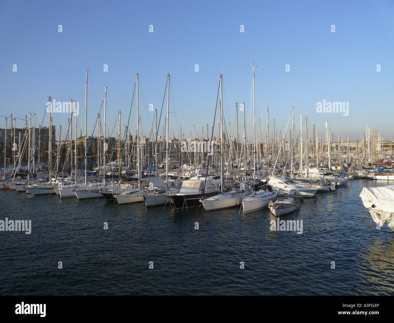 Boats at Olympic Port Barcelona Stock Photo - Alamy