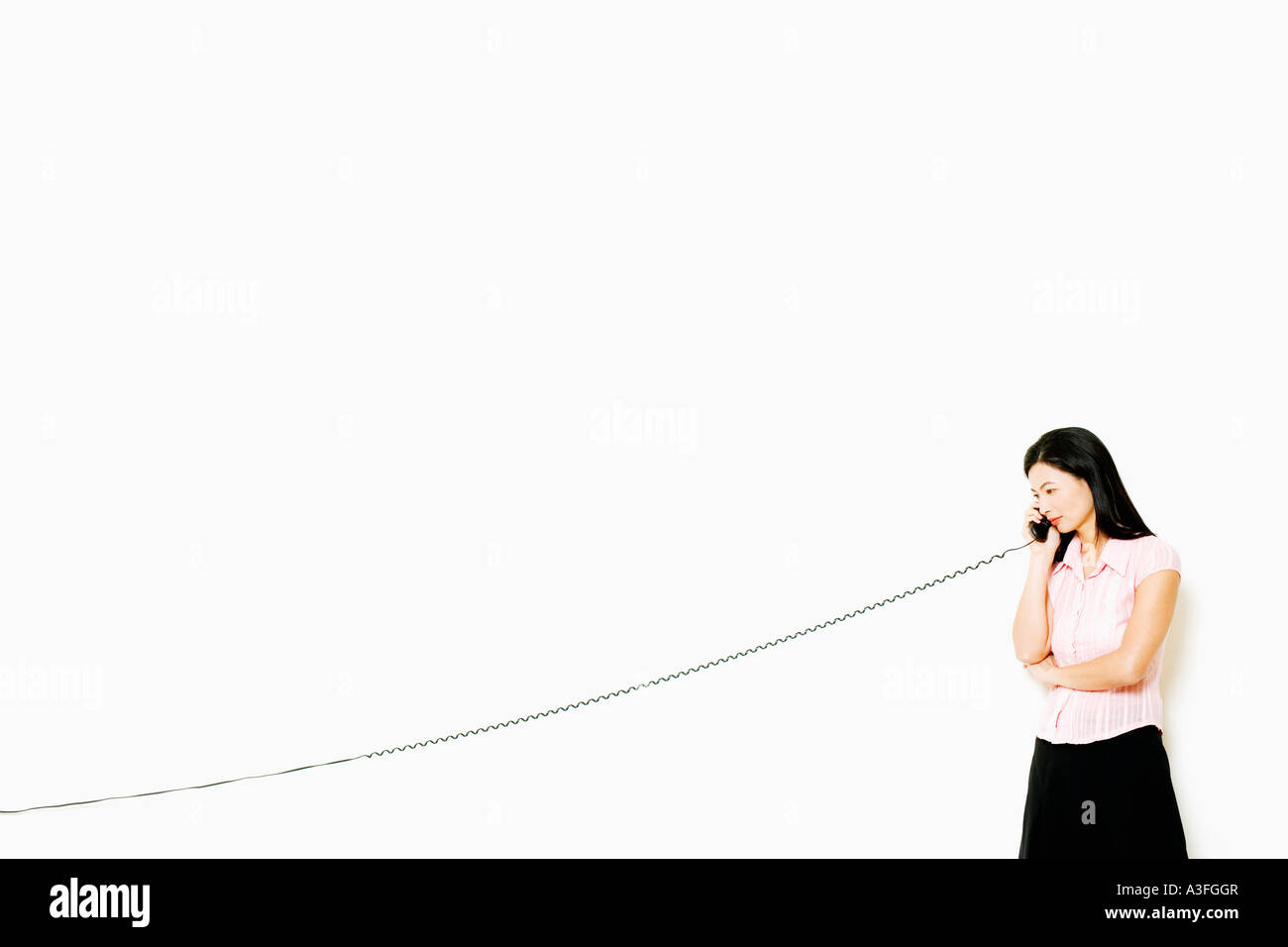 Woman communicating work on Cut Out Stock Images & Pictures - Alamy