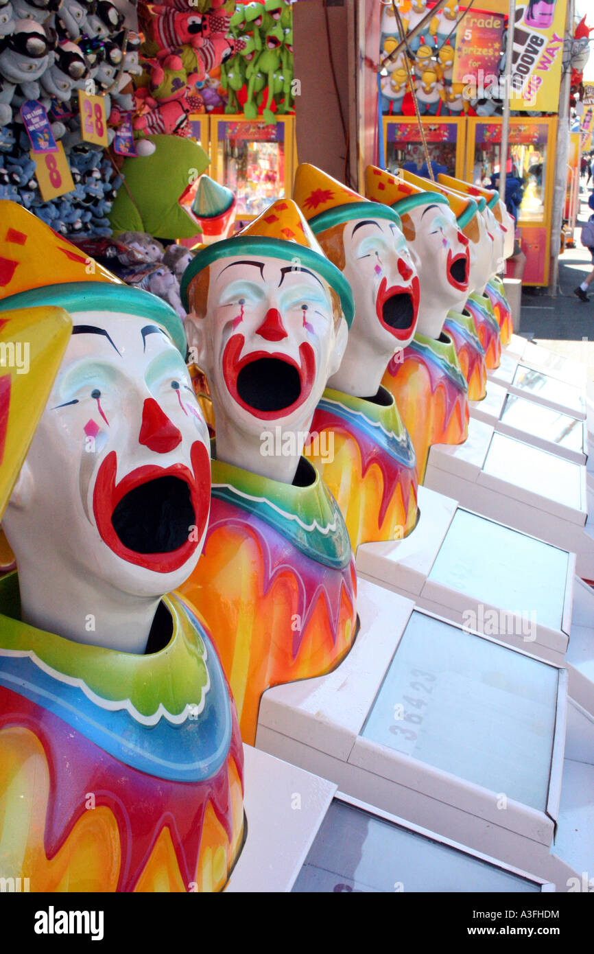 A ROW OF CLOWNS IN SIDESHOW ALLEY BAPDA8959 Stock Photo - Alamy