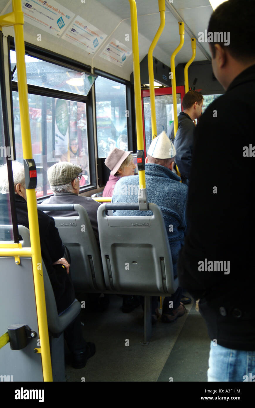 Lower deck of a double decker bus London Stock Photo - Alamy