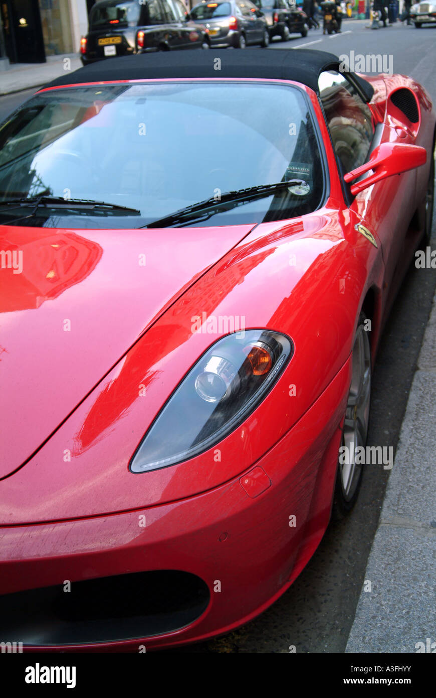 Red Ferrari in London Stock Photo - Alamy
