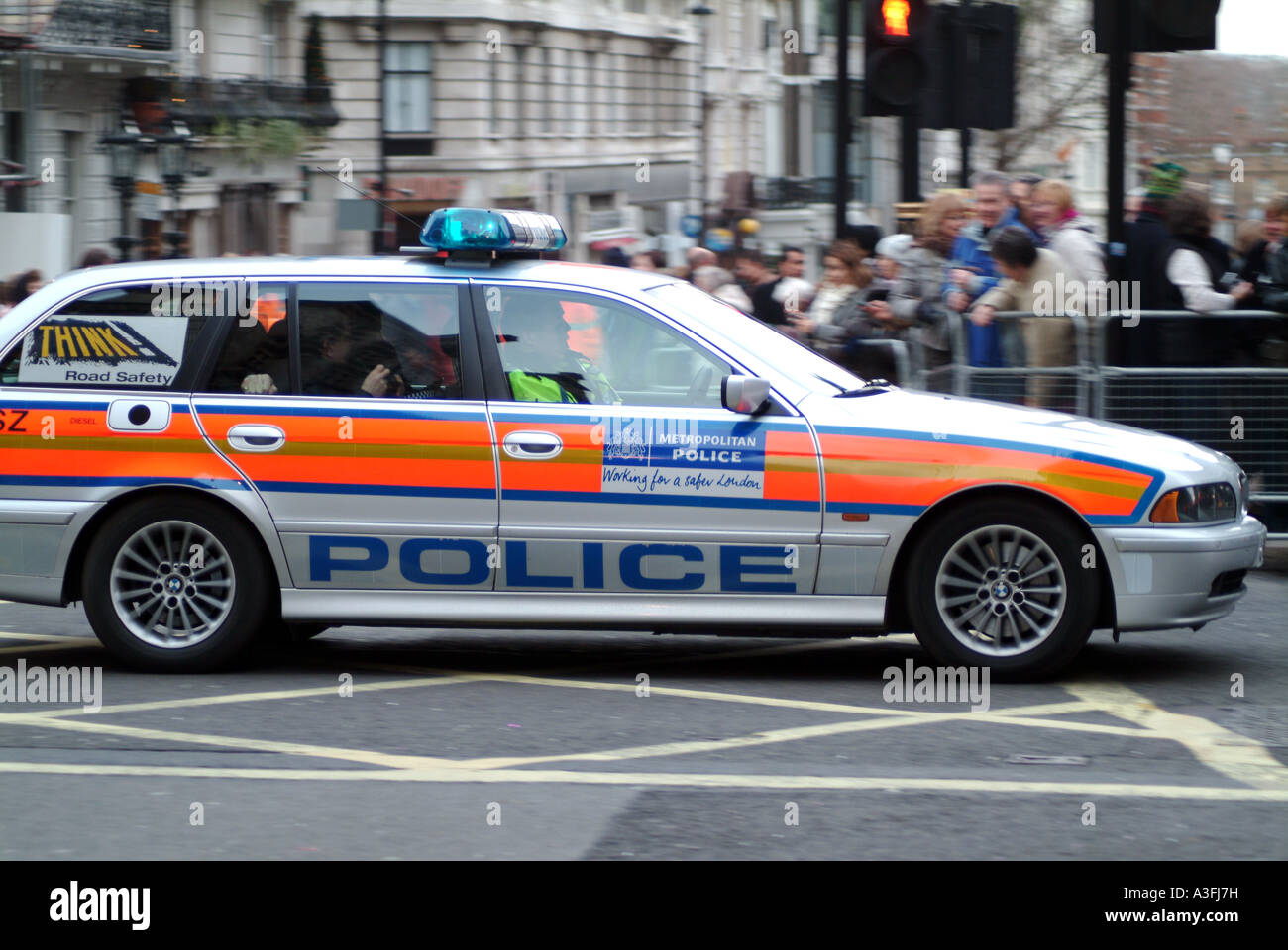 Police car in the New Years Day Parade on 1st January 2007 in London ...
