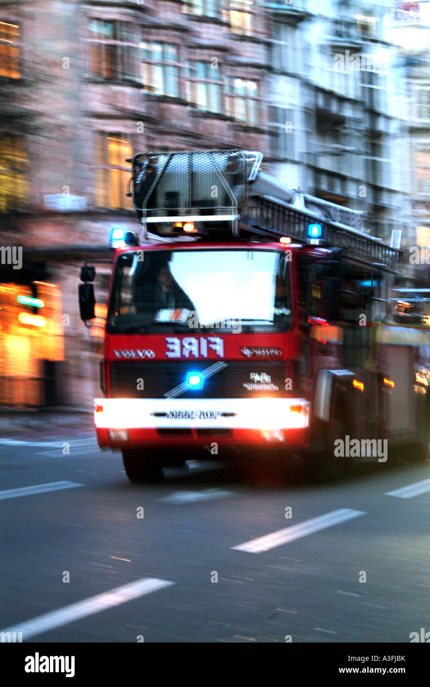 Fire engine at speed image in London Stock Photo - Alamy