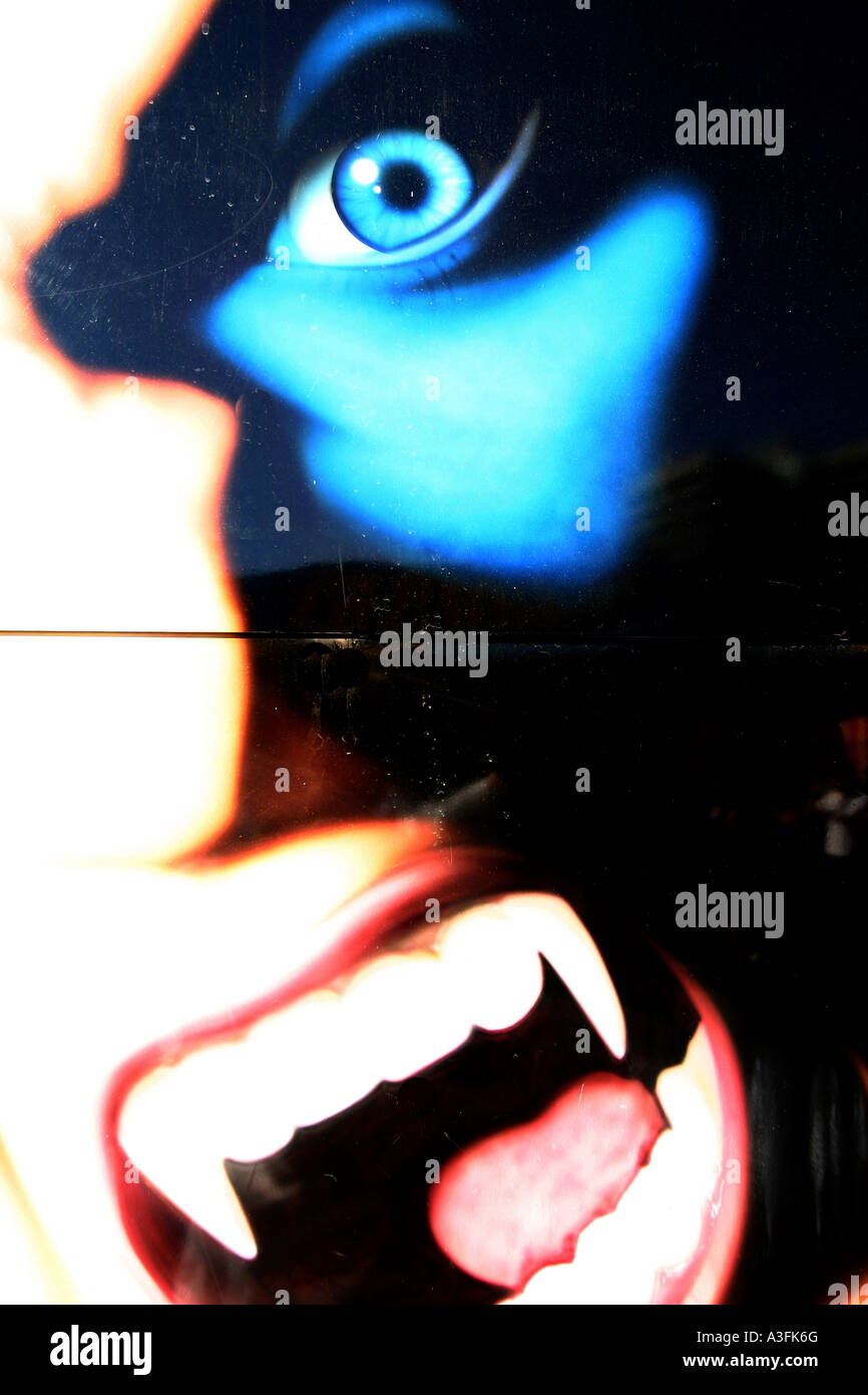 SCARY FACE VERTICAL BAPDB9024 Stock Photo - Alamy
