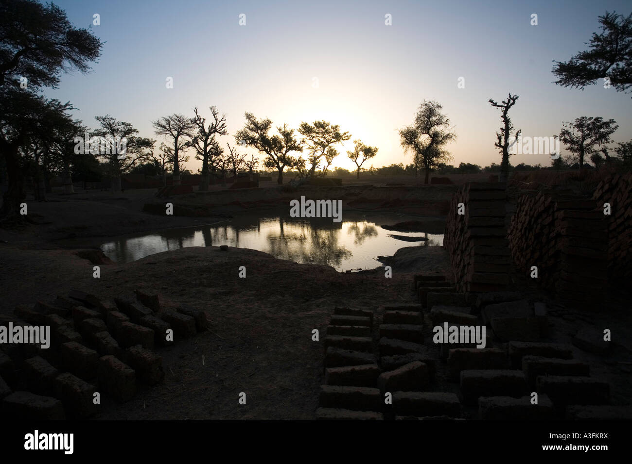 Rare standing water in the Malian sahel Stock Photo - Alamy