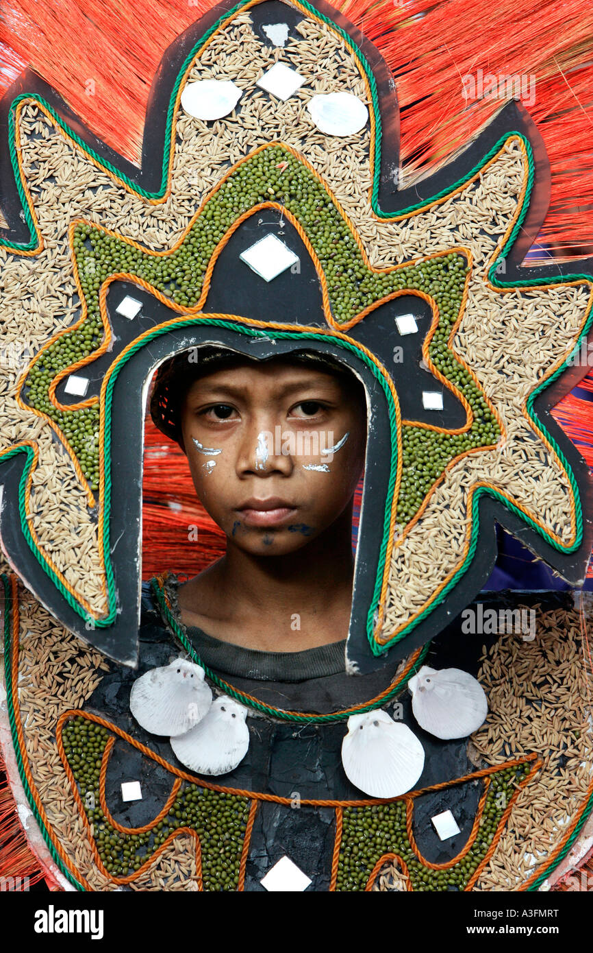 Philippines, Aklan, Kalibo, dancer at the Ati Atihan festival Stock ...