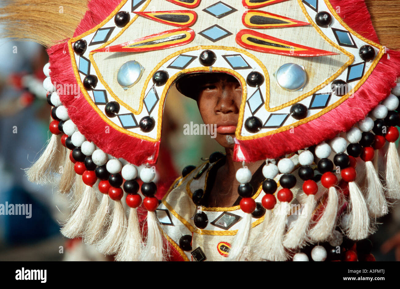 Philippines, Aklan, Kalibo, dancer at the Ati Atihan festival Stock ...