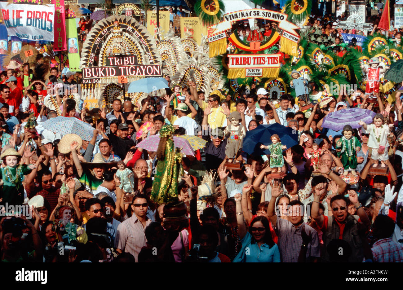 Philippines, Aklan, Kalibo, dancer at the Ati Atihan festival Stock ...