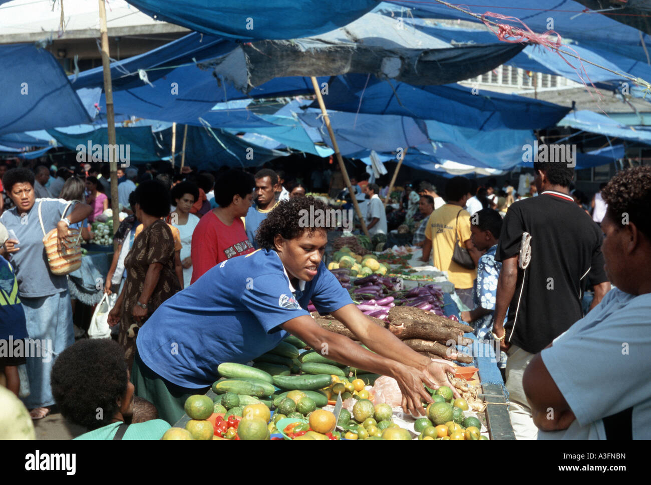 Fiji, market in the capital Suva Stock Photo - Alamy