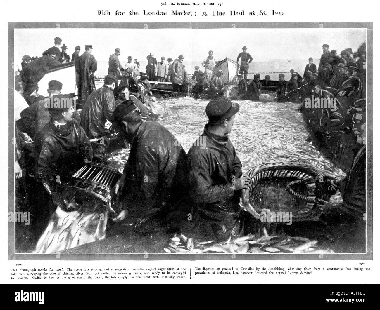 Cornish pilchards fishing Black and White Stock Photos & Images - Alamy