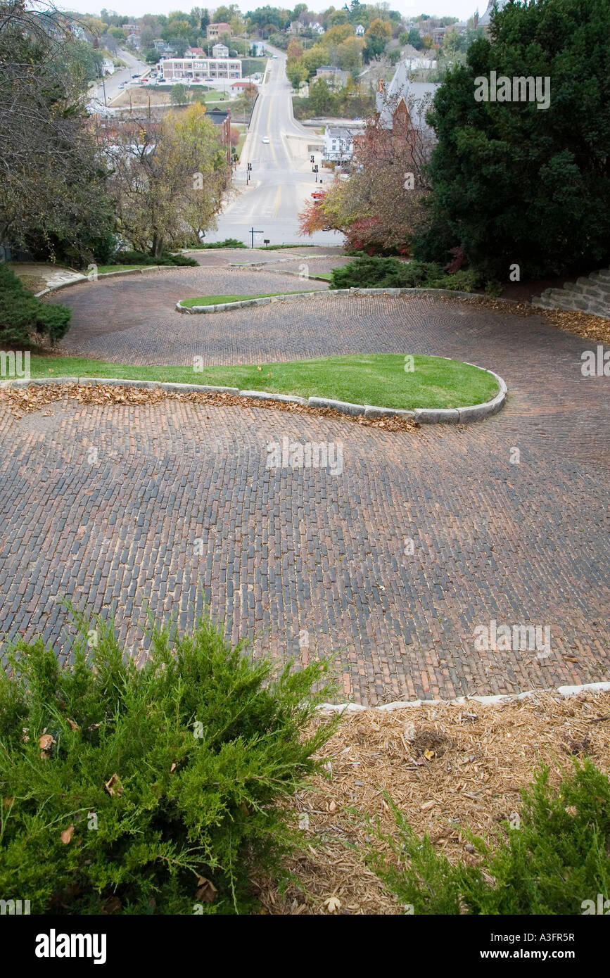 Burlington Iowa USA Snake Alley The Crookedest Street In The World ...