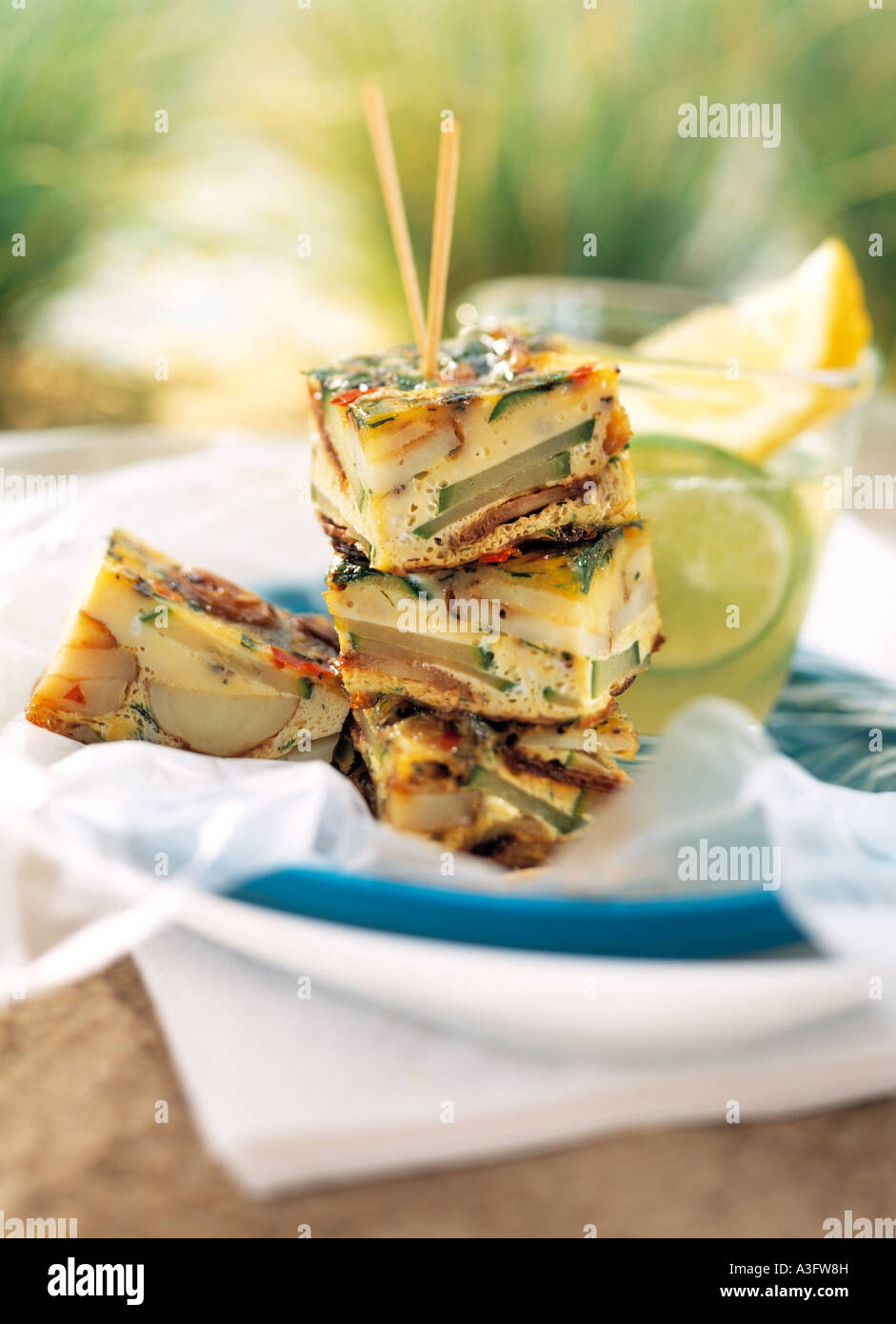 Beach picnic spanish vegetable tortilla hi-res stock photography and ...
