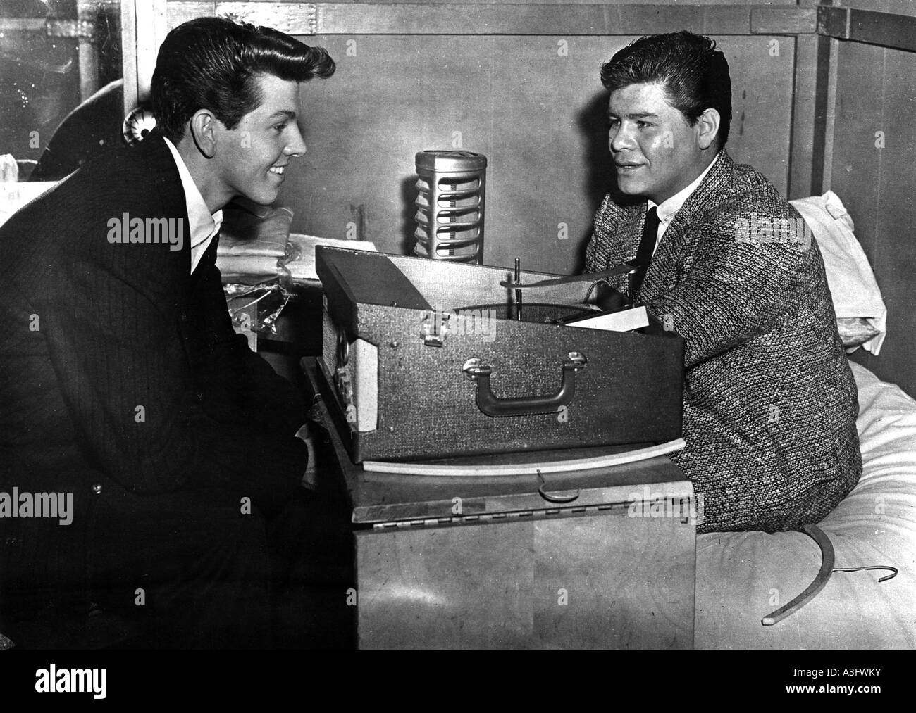 GO JOHNNY GO 1959 Hal Roach film with Jimmy Clanton at left and Ritchie ...