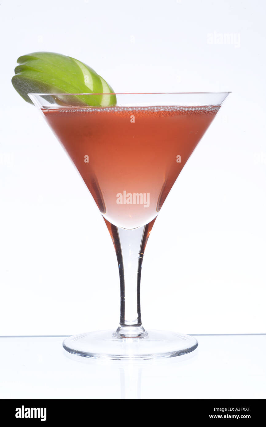 Cocktail with apple garnish Stock Photo - Alamy