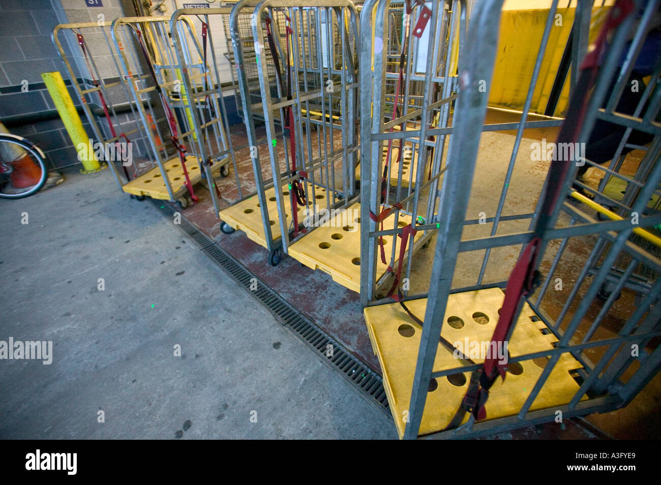 mail trollies at the post office sorting centre Stock Photo - Alamy