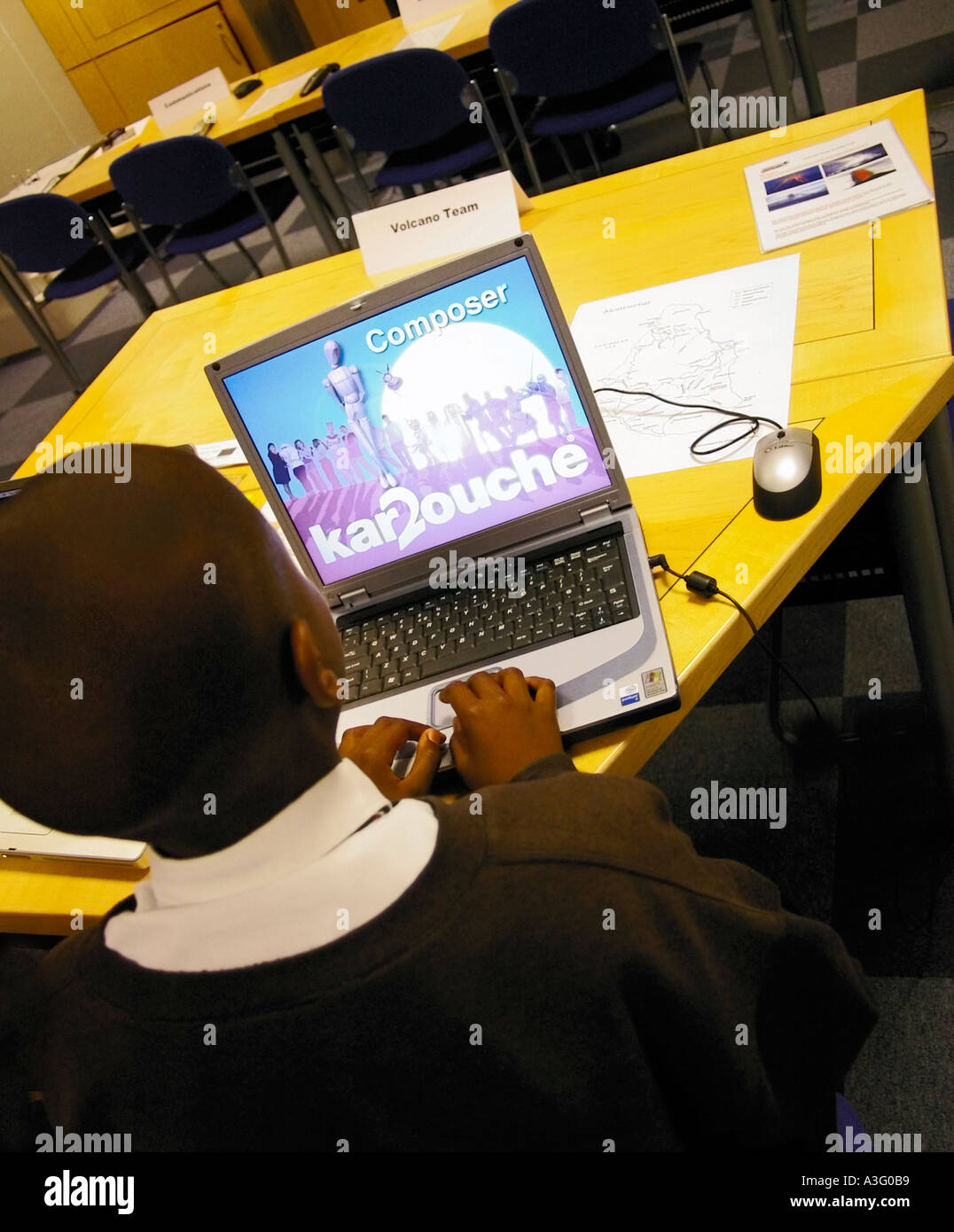education computer room in secondary school Stock Photo - Alamy
